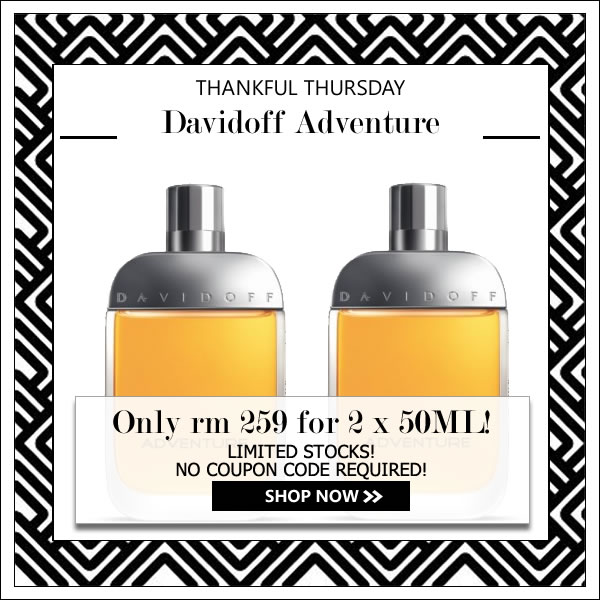 DAVIDOFF ADVENTURE EDT FOR MEN 50ML x 2 [THANKFUL THURSDAY SPECIAL ...
