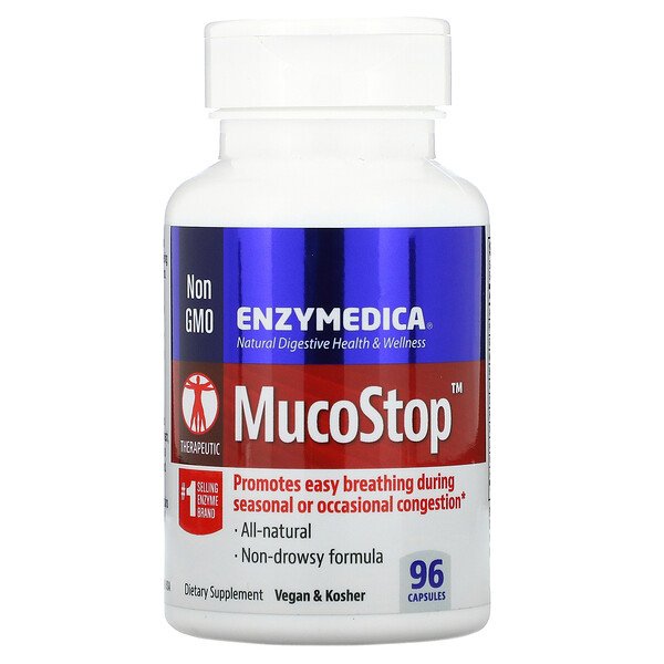 Enzymedica, MucoStop, 96 CapsulesSingapore
