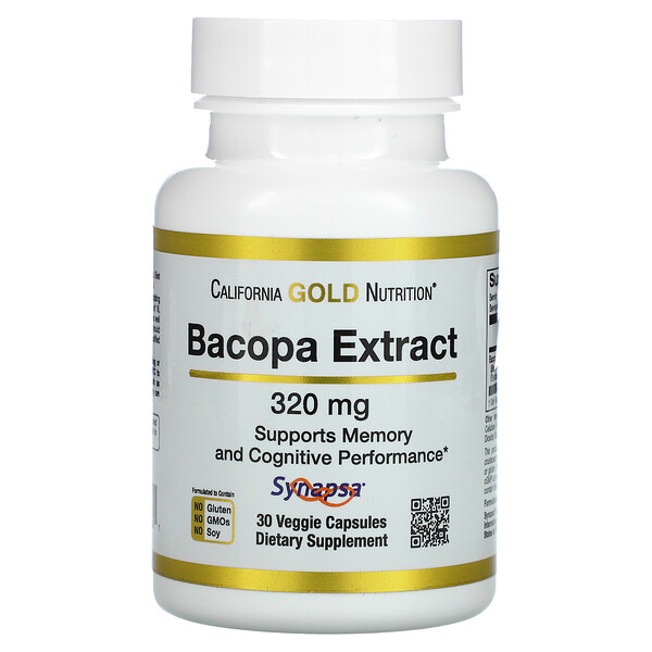 California Gold Nutrition, Bacopa Extract, 320 mg, 30 Veggie ...