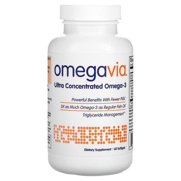 OmegaVia, Ultra Concentrated Omega-3, 60 SoftgelsSingapore