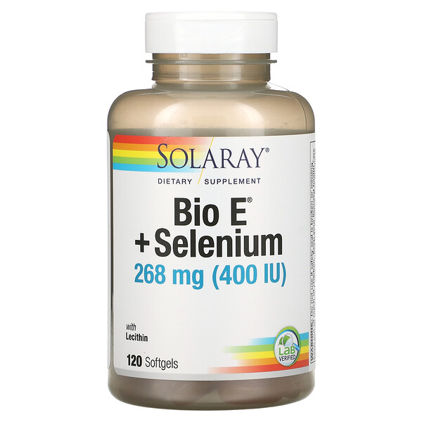 Solaray, Bio E + Selenium with Lecithin, 134 mg (200 IU), 120 ...