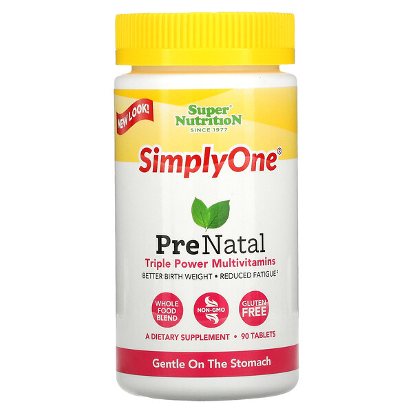 Super Nutrition, SimplyOne, PreNatal, Triple Power Multivitamins, 90 ...