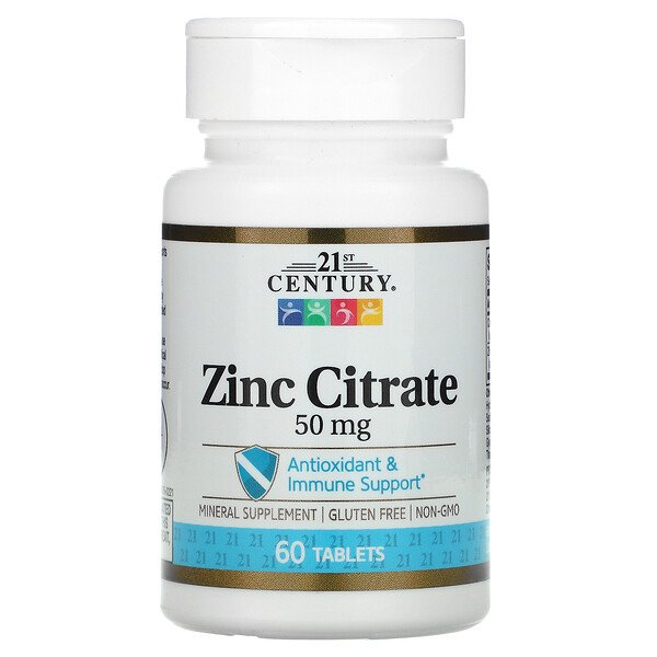 21st Century, Zinc Citrate, 50 mg, 60 TabletsSingapore
