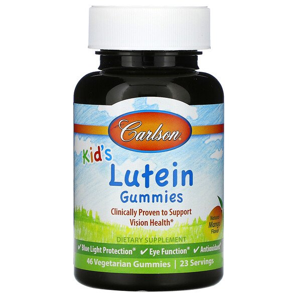 Carlson Labs, Kid's Lutein Gummies, Natural Mango, 46 Vegetarian ...