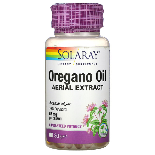 Solaray, Oregano Oil, 70% Carvacrol, 60 SoftgelsSingapore