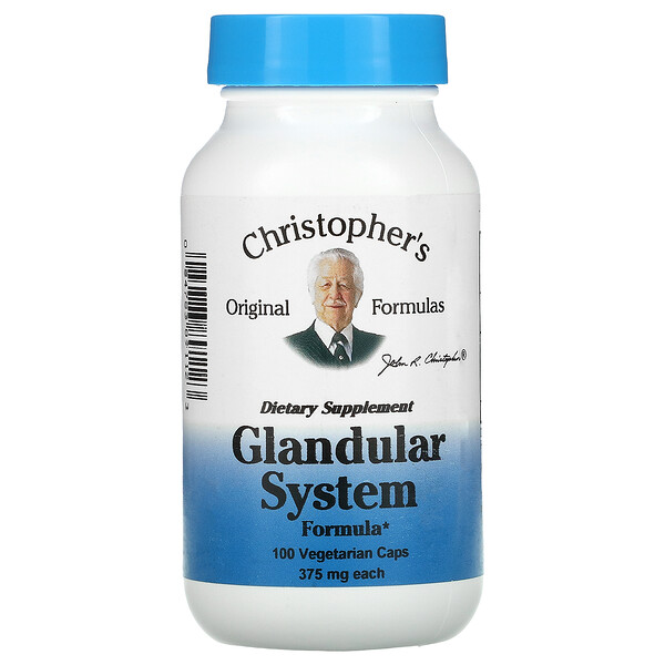 Christopher's Original Formulas, Glandular System Formula, 375 mg, 100 Vegetarian CapsSingapore