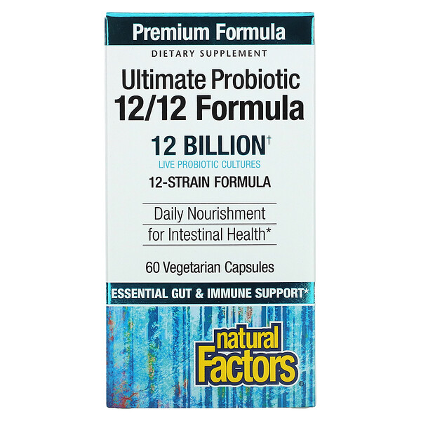 Natural Factors, Ultimate Probiotic, 12/12 Formula, 12 Billion, 60 ...