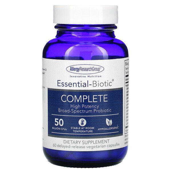 Allergy Research Group, Essential-Biotic Complete, 50 Billion CFUs, 60 ...