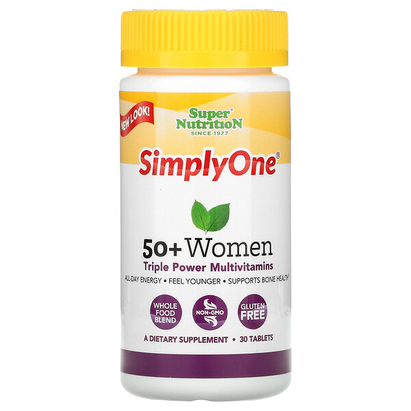 Super Nutrition, SimplyOne, 50+ Women, Triple Power Multivitamins, 30 TabletsSingapore
