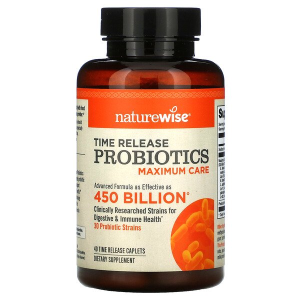 NatureWise, Time Release Probiotics, Maximum Care, 40 Time Release ...