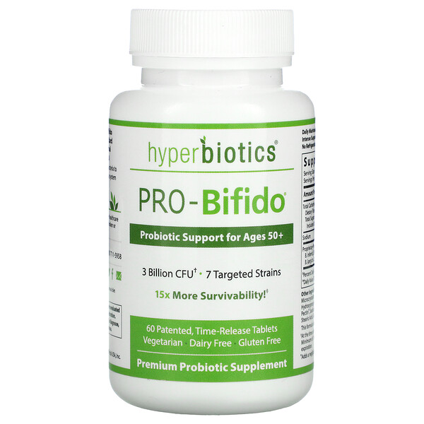 Hyperbiotics, PRO-Bifido, Probiotic Support for Ages 50+, 60 Time ...