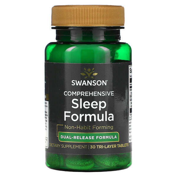 Swanson, Comprehensive Sleep Formula, 30 Tri-Layer TabletssSingapore